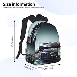 Backpack Police Car, Travel Laptop Backpacks Casual College Daypack School Bag for Boys Girls Men Adult