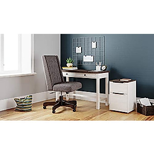 Signature Design by Ashley Dorrinson Modern Farmhouse 47" Home Office Desk with 2 Drawers, Whitewash