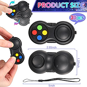 30 Pcs Pad Mini Handheld Game Controller Toy 8 Functions Clicker Classic Controller Game Pad for Adult Teens Anxiety and Stress Relief(Simple Style)