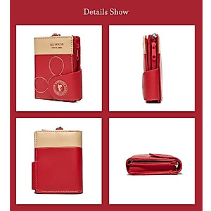 YAFUBO Small Wallet for Women Cute Mouse PU Leather Card Holder Organizer Zipper Coin Purse