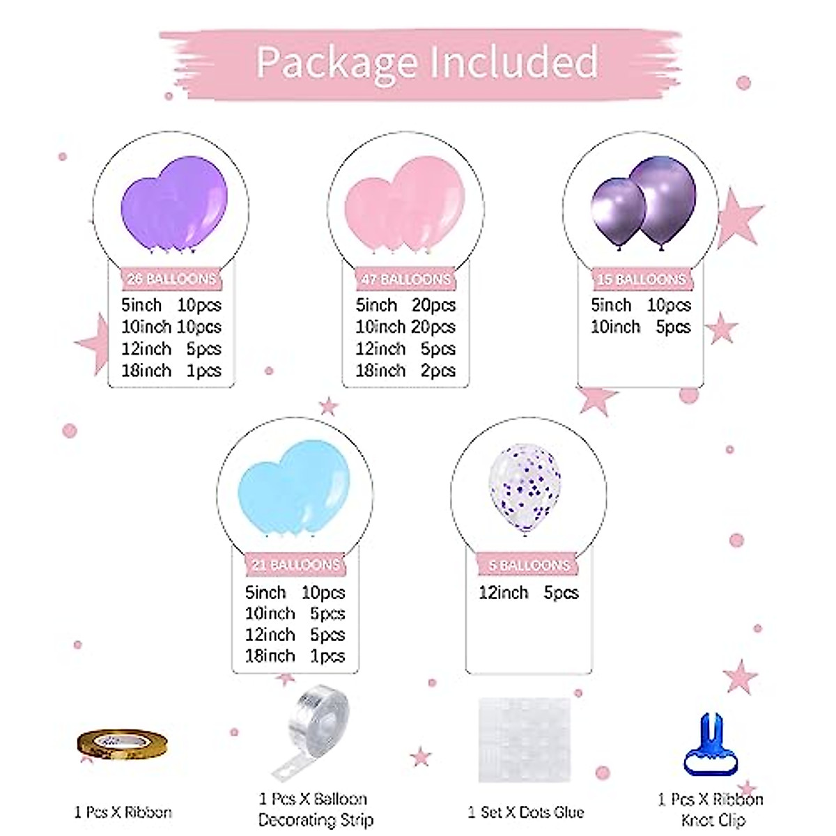 HYOWCH Dollhouse Doll Party Supplies - 114 Pcs Gabbys Theme Balloon Garland Arch Supplies, Pink Purple Teal Balloon Arch For Girls Cat Baby Unicorn Theme Birthday Baby Shower Supplies