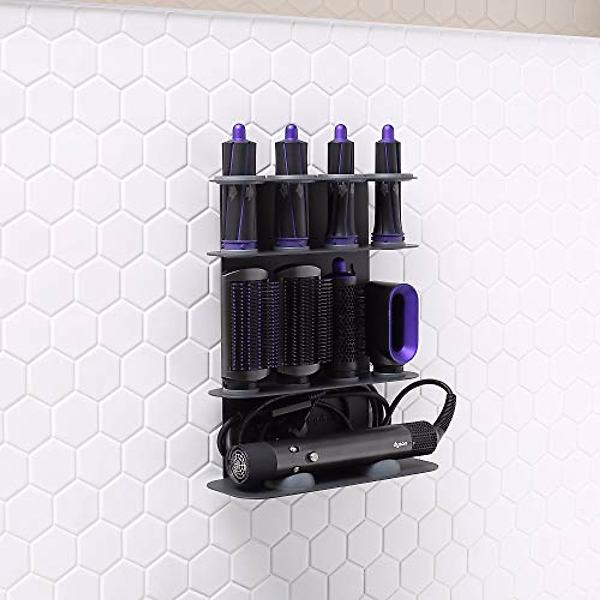 Round Stand or Wall Mounted Holder for Dyson Airwrap Styler (Dark gray)