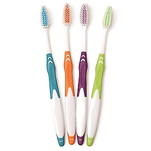 FRESHMINT (100 Pack) Individually Wrapped Premium Toothbrushes, Oversized Easy Grip Rubber Handle, Soft Multi Color Nylon Bristles, Bulk Packed, No Cutting or Tearing Apart Required.
