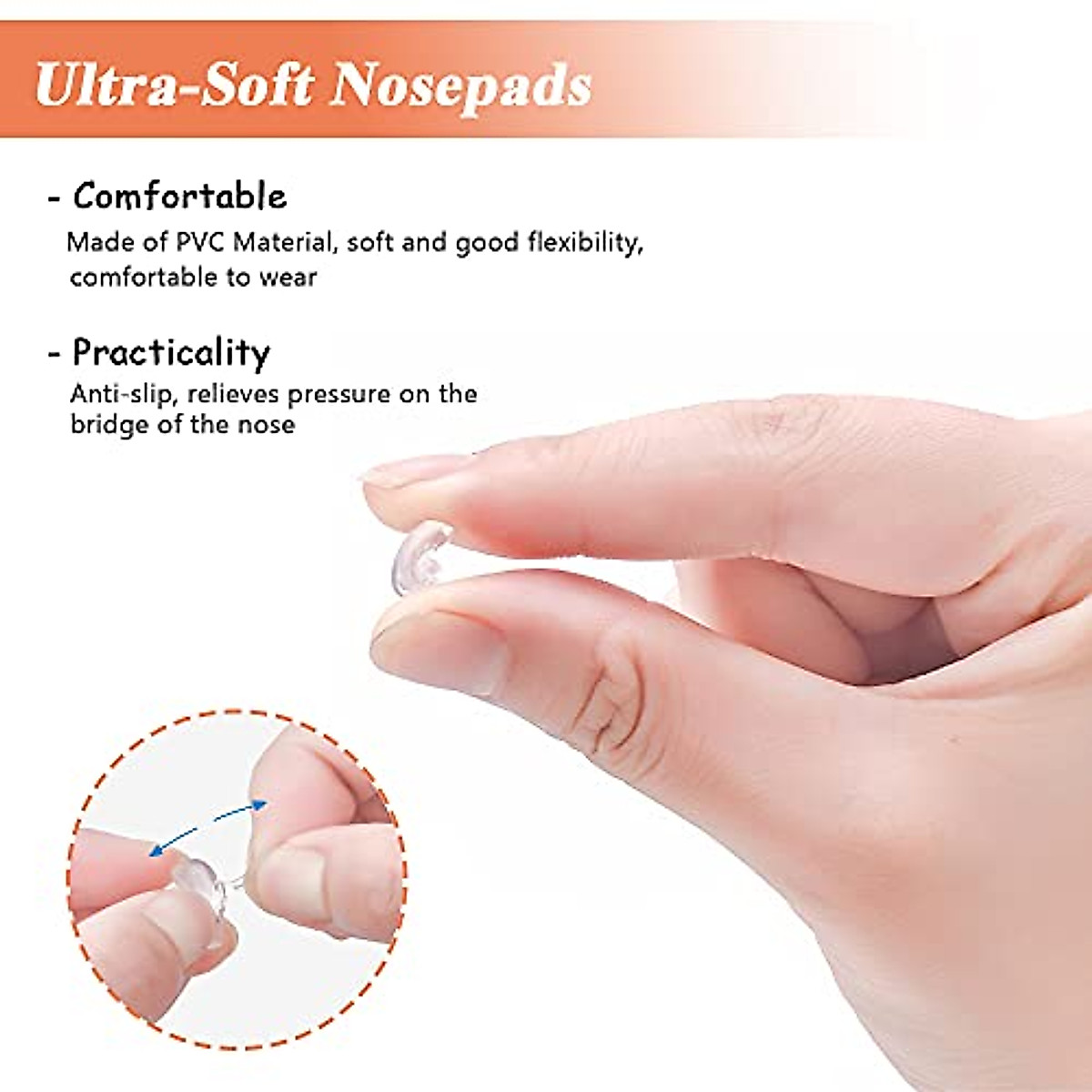 Eyech Eyeglass Nose Pads Set 150 Pairs Soft Anti-Slip Air Chamber Glasses Nose Pad Set Eyeglass Repair Kit