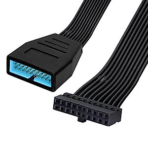GINTOOYUN USB 3.0 Header Extension Cable,USB 3.0 19/20 Pin Male to Female Internal Extension Adapter(5.9 inch)
