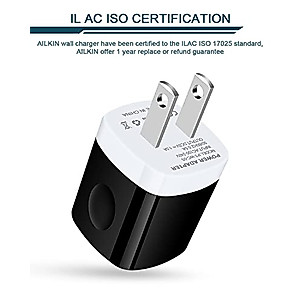 USB Wall Charger Plug, Fast Charging Block, AILKIN 5Pack 1A 1-Port Power Adapter Charging Cube Bricks Box for iPhone 14 13 12 Mini Pro Max/11/XR/XS/X/8/7, iPad Pro/Air, Cell Phone USB A Plug Cargador