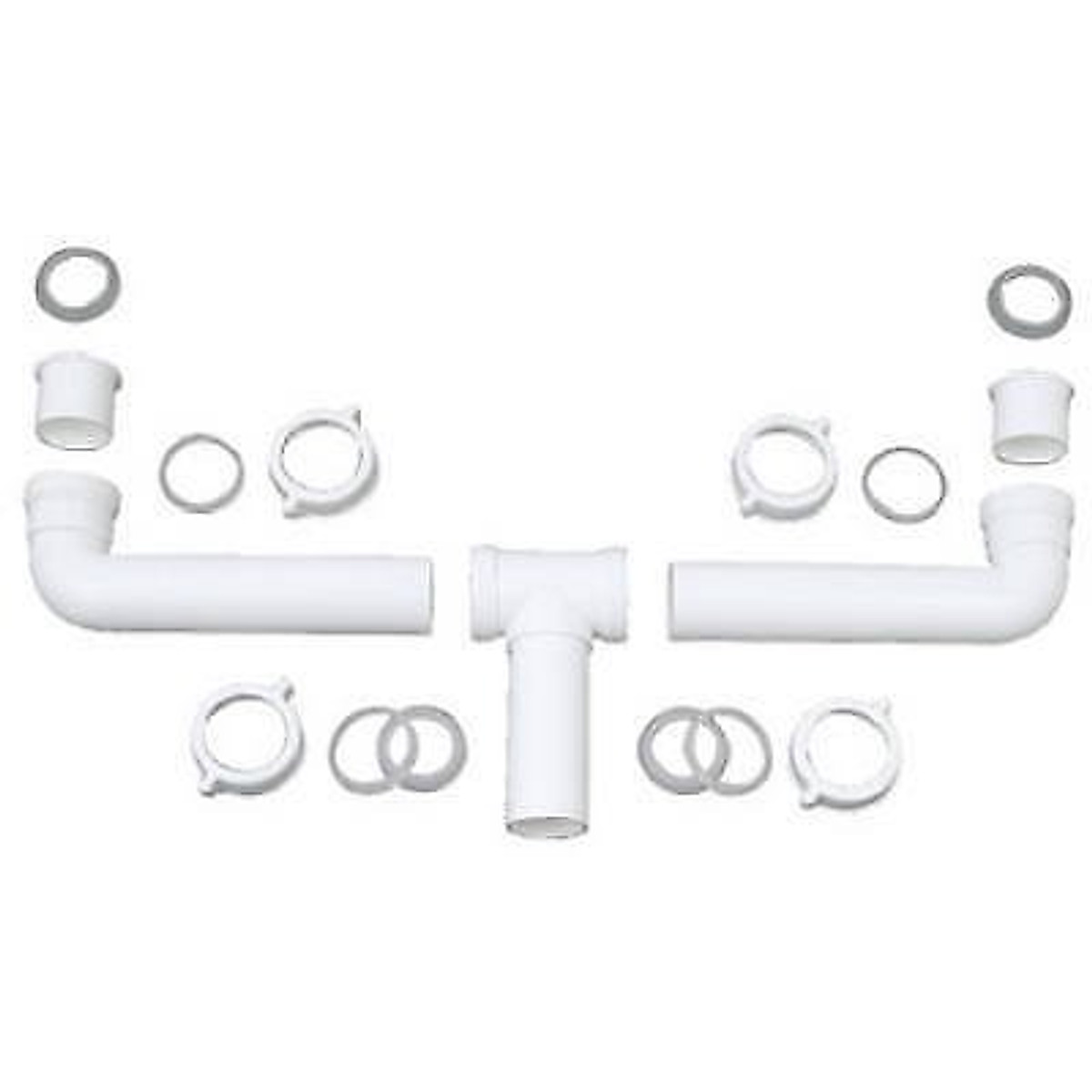 Sink 2 Bowl Center Outlet Drain, WHT Plastic, 1.5" O.d., BrassCraft NEW