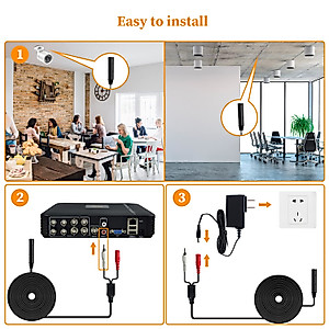 Dacheng xiaochen CCTV Microphone, High Sensitive Security Camera Microphone CCTV Audio Pickup Device Mic with 60 Ft Cable, 3.5mm PickupAPMic-60ft 0