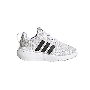 adidas Baby Swift Run 22 Sneaker, White/Core Black/Grey, 5 US Unisex Infant