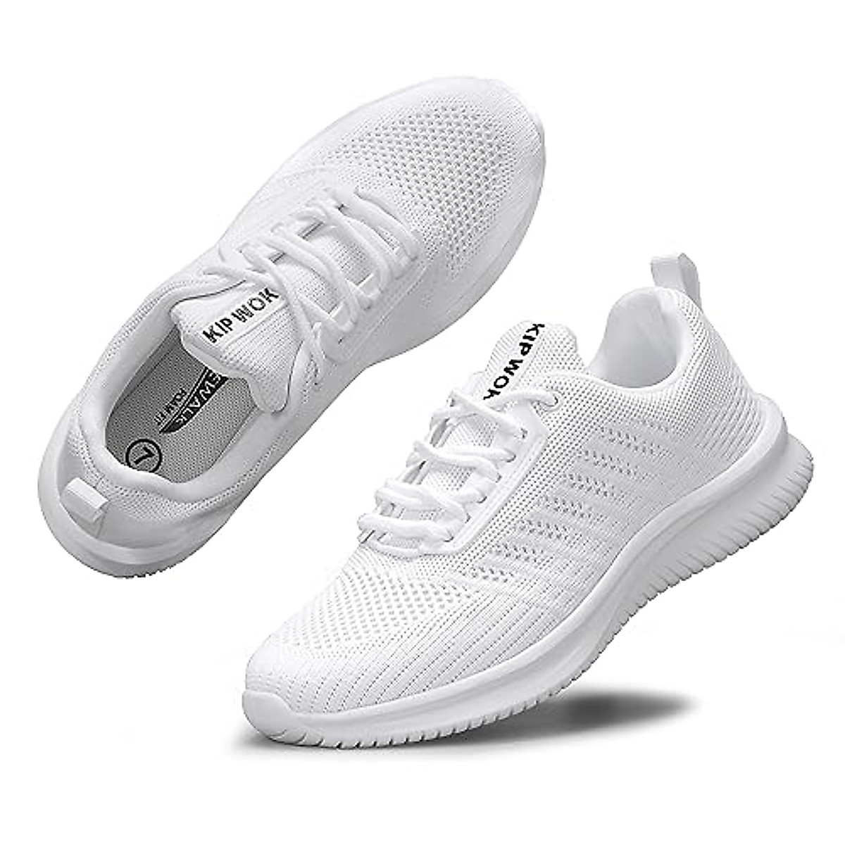 K KIP WOK Walking Shoes Women Fashion Rainbow Sneakers Tennis Shoes Lightweight Travel Artistic Leopard (White2,7B(M) US)