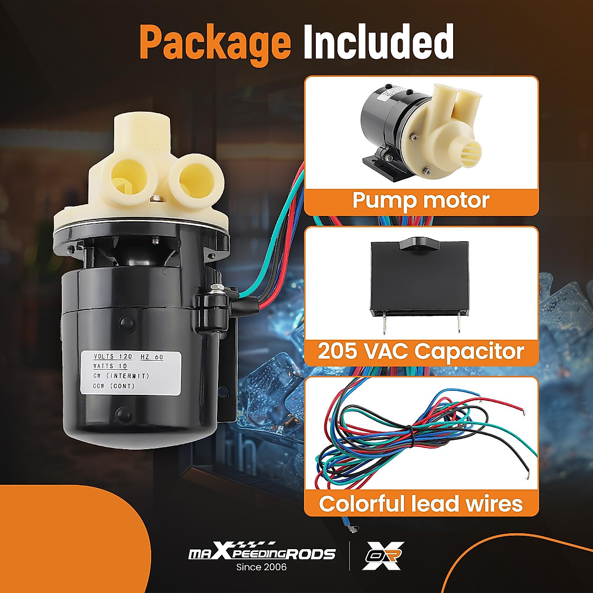 maXpeedingrods Pump Motor Assembly for Hoshizaki PA0613 Ice Maker Machine Water Pump with Capacitor, 12V 60Hz 10W for Hoshizaki KM-515MAH KM-320MAH KM-500MAE