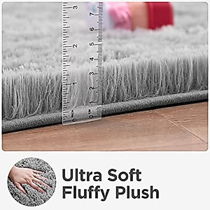 LOCHAS Ultra Soft Indoor Modern Area Rugs Fluffy Living Room Carpets for Children Bedroom Home Decor Nursery Rug 8x10 Feet, Gray