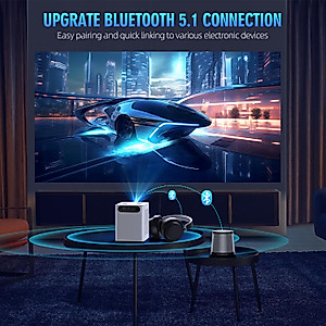 Projector with WiFi and Bluetooth, 5G WiFi 4K HD 20000L Portable Movie Projector with Mini Tripod, Outdoor Projector Home Video Smart Projectors Compatible with iOS/Android/Laptop/TV Stick/HDMI/ PS5
