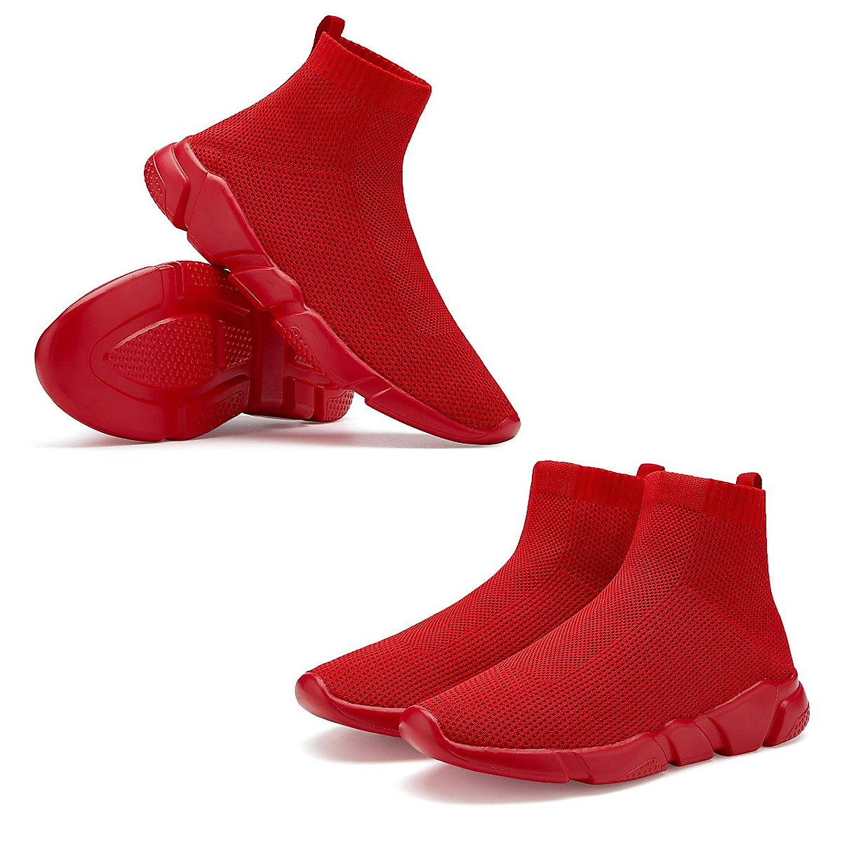 Men's Socks Sneakers Slip On Lightweight Breathable Comfortable Fashion Walking Shoes All Red Size 12