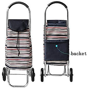 Shopping Trolley on Wheels Multi Function Shopping Cart Trolley Wheel Lightweight Aluminum Folding Luggage Cart Push-Pull Car Storage Hand Trucks,Blue ,