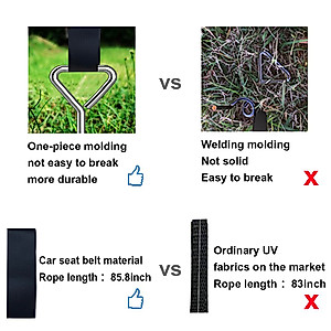 Eurmax USA Trampoline Stakes Trampoline Anchors High Wind Heavy Duty Corkscrew Shape Steel Tent Stakes Trampoline Tie Downs Anchor Kit with T Hook for Trampoline - Set of 4 Bonus 4 Strong Belt,Silver