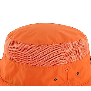 Connectyle Outdoor Mesh Sun Hat Wide Brim Sun Protection Hat Summer Fishing Hunting Hiking Gardenig Hat Orange