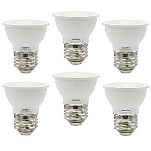 Sunlite LED PAR16 Dimmable, Short Neck Recessed Spotlight Light Bulb, 6-Watt, (50W Halogen Replacement) 500 Lumens, Medium E26 Base, 90 CRI, ETL Listed, 6 Count, 5000K Daylight