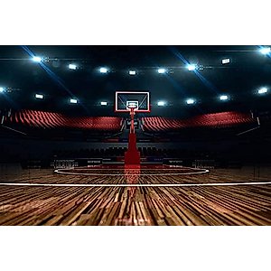 Flowerstown Basketball Court Backdrop Washable Polyester Backdrop, Basketball Backdrop for Birthday Parties Sports backdrops for Photography Decorations Living Room Studio Background 7x5ft FT004