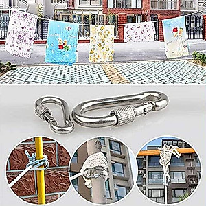 50 Ft Clothesline Long Clothes Line, Cotton Clothesline Rope Laundry Line Rope Craft Drying Rope Adjustable forCamping Travel & Home Use DIY Rope as Candle Replacement Wick Laundry Line Dryer Rope