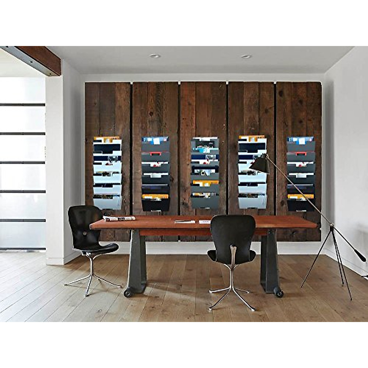 Black Wall Mount Hanging File Holder Organizer 6 Pack | Durable Steel Rack, Solid, Sturdy & Wide | for Letters, Files, Magazines & More | Organize The Desktop, Declutter Your Office - Nozzco