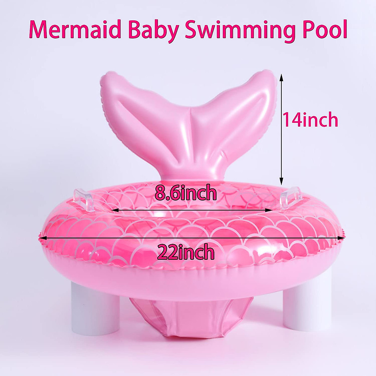 ZEYGLXC 2023 New Mermaid Baby Swimming Pool Floats 6-48 Months,Inflatable Pool Swim Ring with Seat and Handle for Babies Toddlers Infant Training Summer