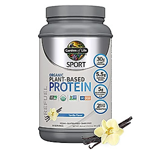 Garden of Life Organic Vegan Sport Protein Powder, Vanilla - Probiotics, BCAAs, 30g Plant Protein for Premium Post Workout Recovery - NSF Certified, Keto, Gluten & Dairy Free, Non GMO 19 Servings