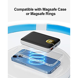 Mag-Safe Battery Pack for Apple,10000mAh Mag-Safe Power Bank,Mag-Safe Portable Charger,Magnetic Power Bank for iPhone,Magnetic Portable Charger Compatible for iPhone 14/13/12 Mini/Pro/Pro Max Black