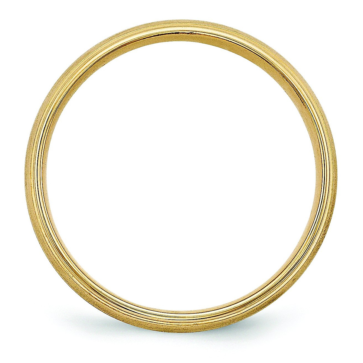 Roy Rose Jewelry 14K Yellow Gold Comfort Fit Grooved Step Down Edge Wedding 6mm Band Ring Size 7