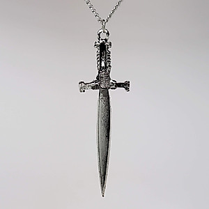 Sword with Engraved Handle Medieval Rennaissance Pendant Necklace