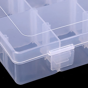 UUYYEO 2 Pcs 18 Grids Plastic Bead Organizer Boxes Multi Compartment Storage Boxes Fishing Tackle Boxes Craft Box Organizers with Dividers