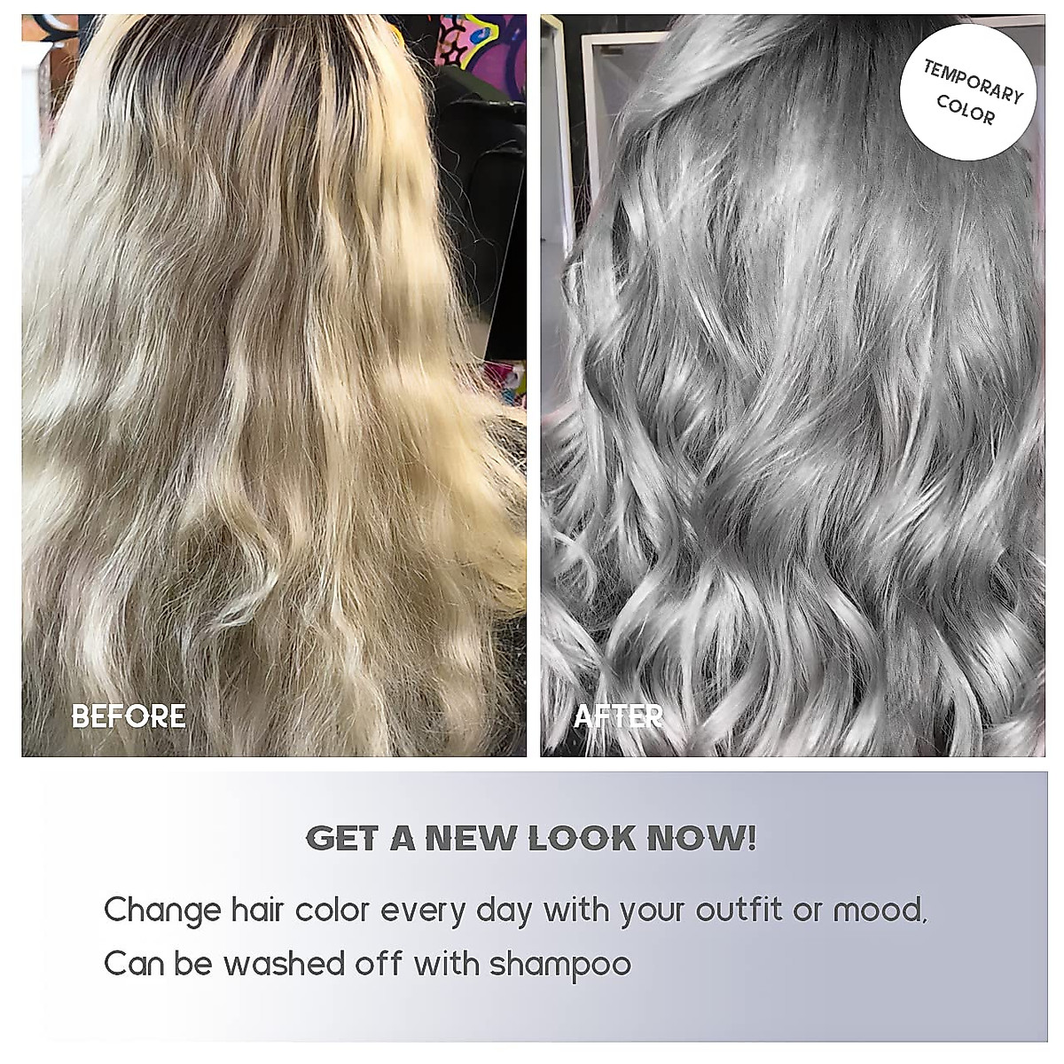 Gray Temporary Hair Wax Color, SOVONCARE Professional Styling Pomades Natural Hairstyle Clay for Men & Women Christmas Cosplay Date 4.23 oz (Upgraded Sliver Gray)