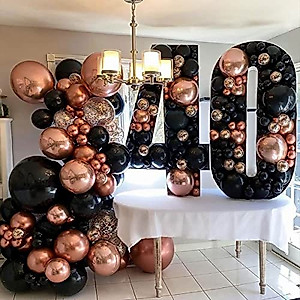 Rose Gold Balloons 92pcs Metallic Rose Gold Balloon Garland Arch Kit 5/10/12/18 Inch Different Sizes Rose Gold Latex Balloon For Wedding Girls Engagement Birthday Bachelorette Party Decorations