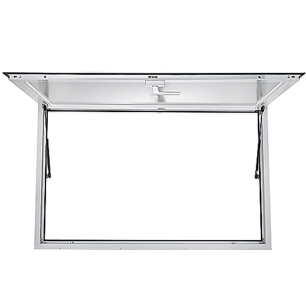 VEVOR Concession Window 64 x 40 Inch, Concession Stand Serving Window Door with Double-Point Fork Lock, Concession Awning Door Up to 85 Degrees for Food Trucks, Glass Not Included