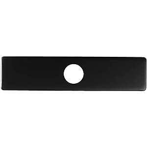 Bathfinesse 10" Kitchen or Bathroom Sink Faucet Black Hole Cover Deck Plate Square Stainless Steel Escutcheon for Covering Unused Mounting Holes,P-111-B