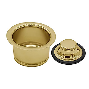Westbrass CO2196-01 Combo Pack 3-1/2" Post Style Large Basket Strainer and Extra-Deep Collar Kitchen Sink Waste Disposal Flange with Stopper, Polished Brass