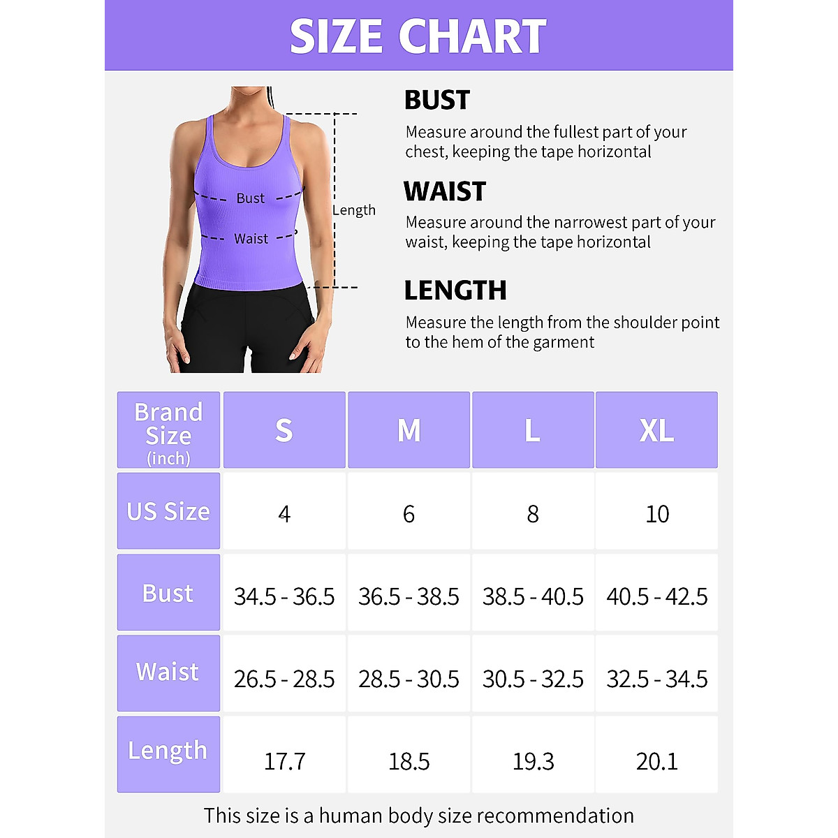 ATTRACO Workout Tops for Women with Built in Sports Bra Yoga Racerback Crop Top Blue S
