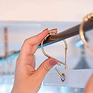 Kent & West - Shower Curtain Hooks | Easy to Install | Patented Design | Chrome Finish | Metal Rollers | Glides with Ease | Spring Loaded Gates | Set of 12