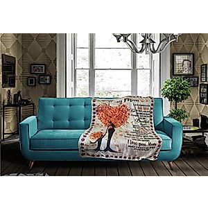 Mom Birthday Presents, Loving Gifts for Mom, Unique Mom Gifts from Daughters, Cozy 60"x50" I Love You Mom Blanket, Soft Throw Blanket for Her Special Day