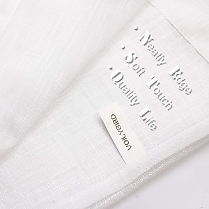 VOILYBIRD Palma Bronze Grommet Semi Sheer Curtains 84 Inch Length Light Filtering Draperies for Patio Door (52''W x 84''L, 2 Panels, White)