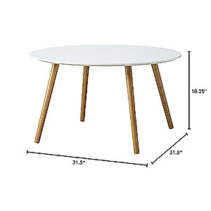 Convenience Concepts Oslo Round Coffee Table, Glossy White