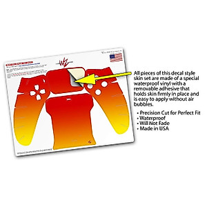 WraptorSkinz Skin Wrap compatible with Sony PS5 DualSense Controller Smooth Fades Yellow Red (CONTROLLER NOT INCLUDED)