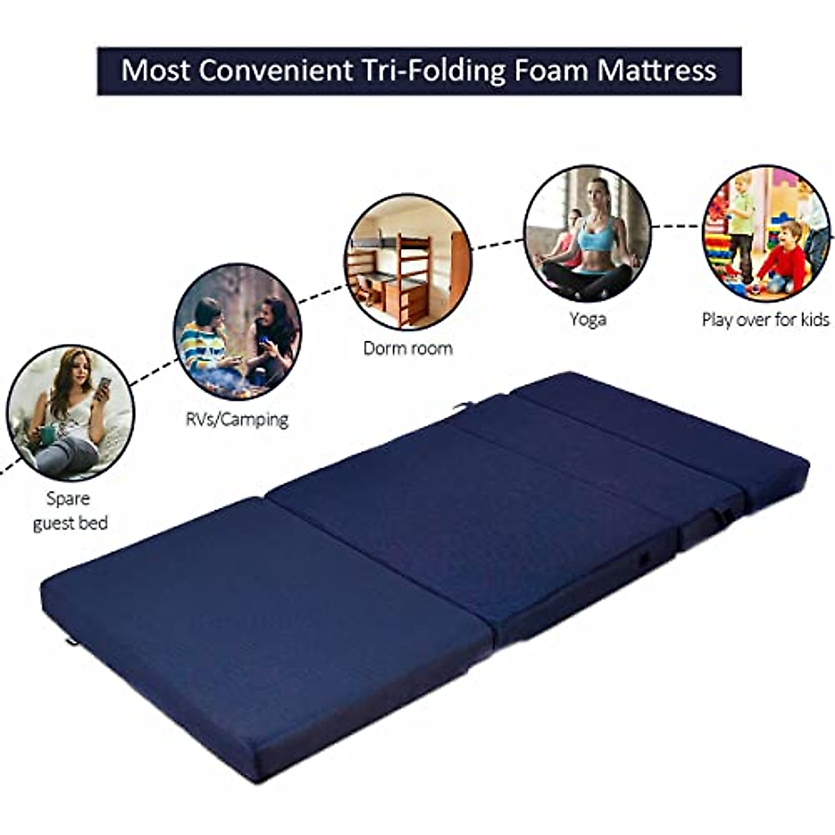 ZLXDP Patio Foldable Chaise Lounge Chair Bed Outdoor Beach Camping Recliner Pool Yard Adjustable Positions