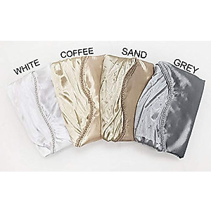 GOHD Valarie Fancy Window Valance. 54 x 18. Taffeta Fabric with Soft Satin Swag. Add Some Royal luxruy Accent to Your Home. (Grey)