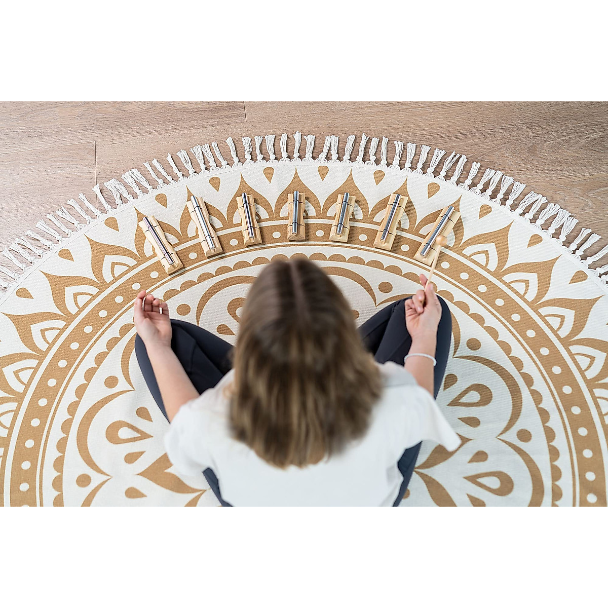 7-Piece Energy Chime Set with Mallets For Meditation, Sound Healing, Yoga and Classrooms — Long Resonance Pure Tone