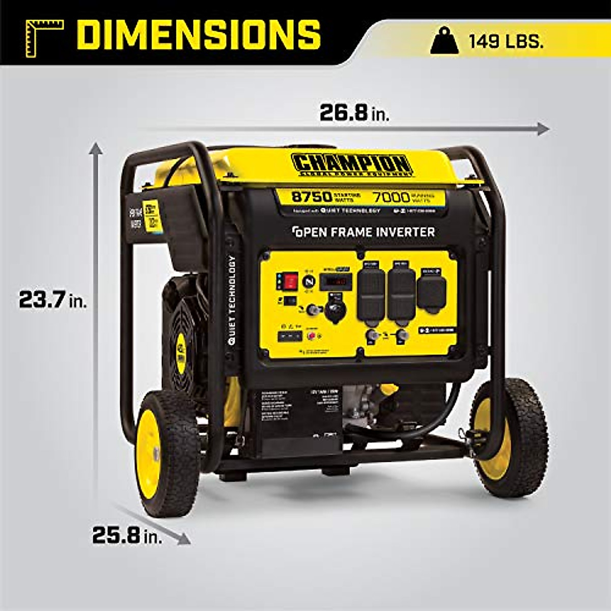 Champion Power Equipment 100520 8750-Watt DH Series Open Frame Inverter, Electric Start