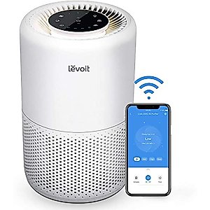 LEVOIT Air Purifiers for Home Large Room, Smart WiFi Alexa Control, H13 True HEPA Filter, Removes 99.97% of Pollutants, Covers up to 915 Sq.Foot, 24dB Quiet Cleaner for Bedroom, Core 200S, White