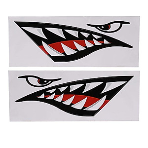 Wbestexercises Shark Teeth Mouth Stickers,2pcs Waterproof DIY Funny Shark Teeth Mouth Sticker Decal Car Kayak Boat Truck Decoration