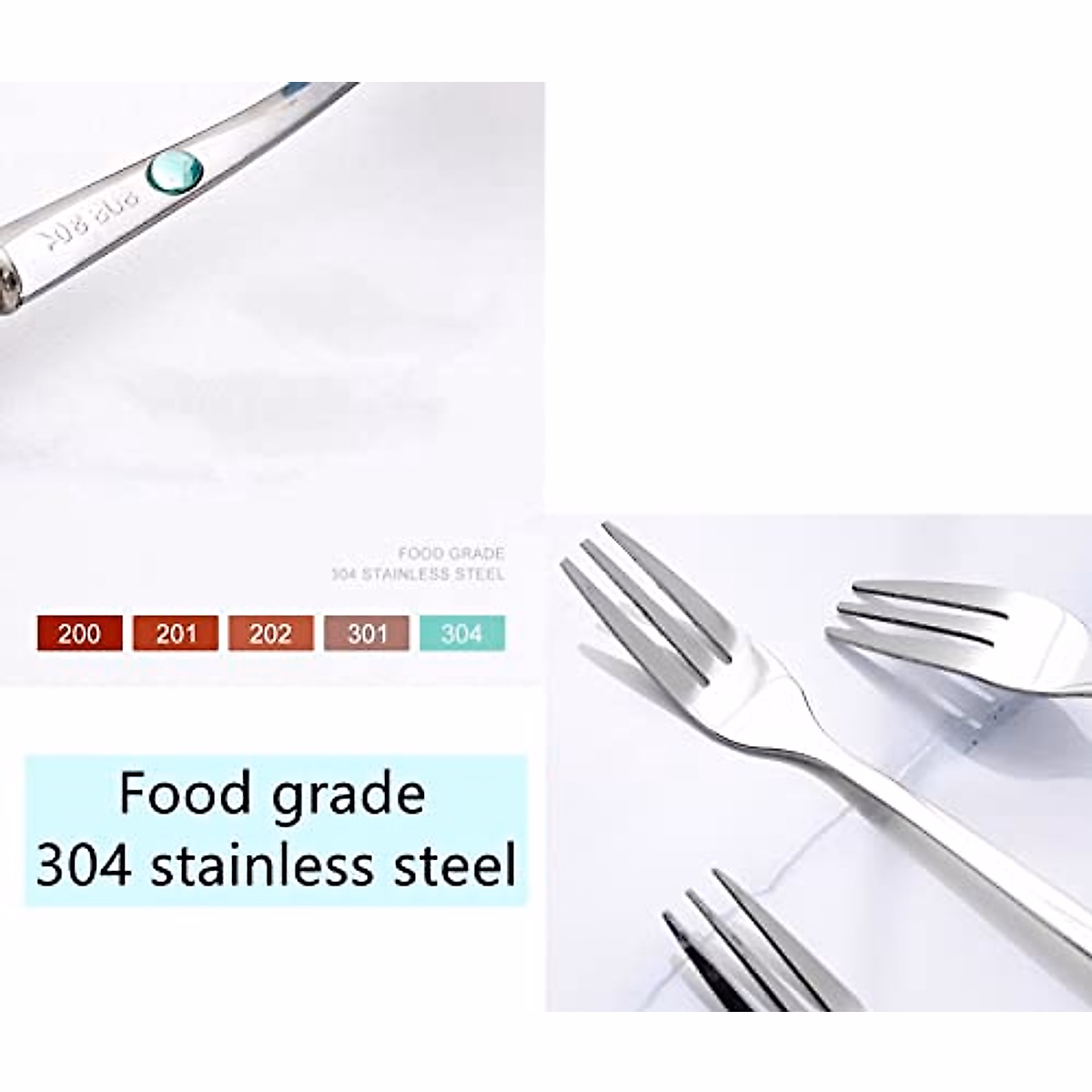 Cute Cat Coffee Spoon and Fork Set, Ceramic Stainless Steel Cat Dessert spoon Drink Spoons Fruit Fork, 5.7/7.2 Inch (5.7 inch, White&Black(Spoon+Fork Set A))