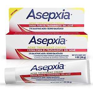 Asepxia Acne Treatment Cream for Face, 2% salicylic acid, Rapid Maximum Strength Acne Treatment, Clears Pimples and Blackheads, Prevents New Acne and Controls Excess Oil, 1 oz